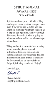 Crowd Sale: Spirit Animal Awareness Oracle Cards