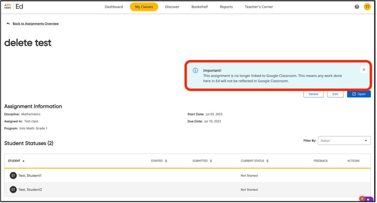 HMH Ed Release Notes