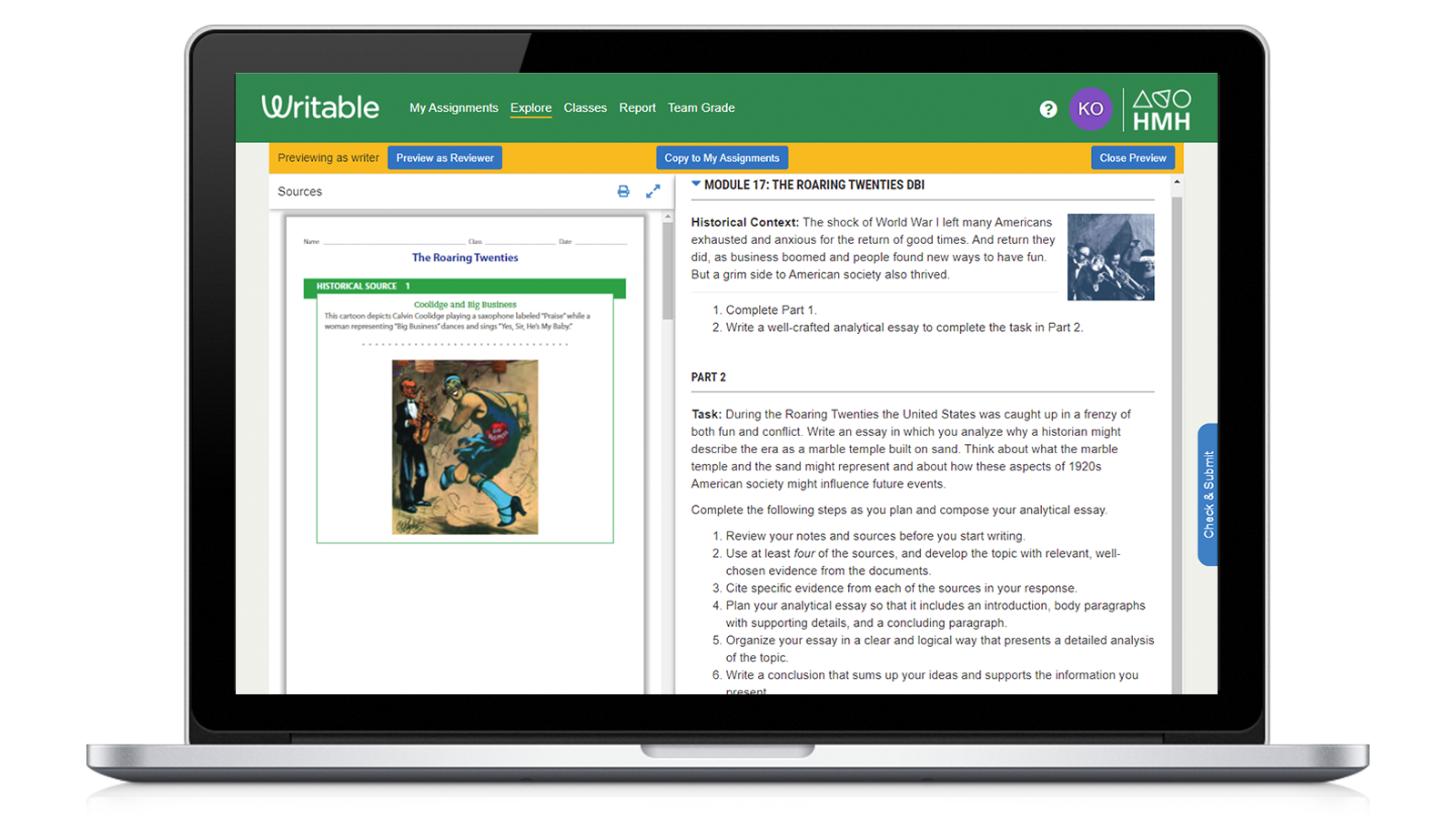 Writable | 3-12 Writing Practice & Assessment | Houghton Mifflin Harcourt