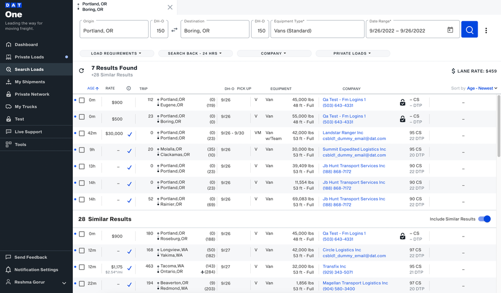 How to see Private Loads in the load search results? | Welcome to DAT One Help Center