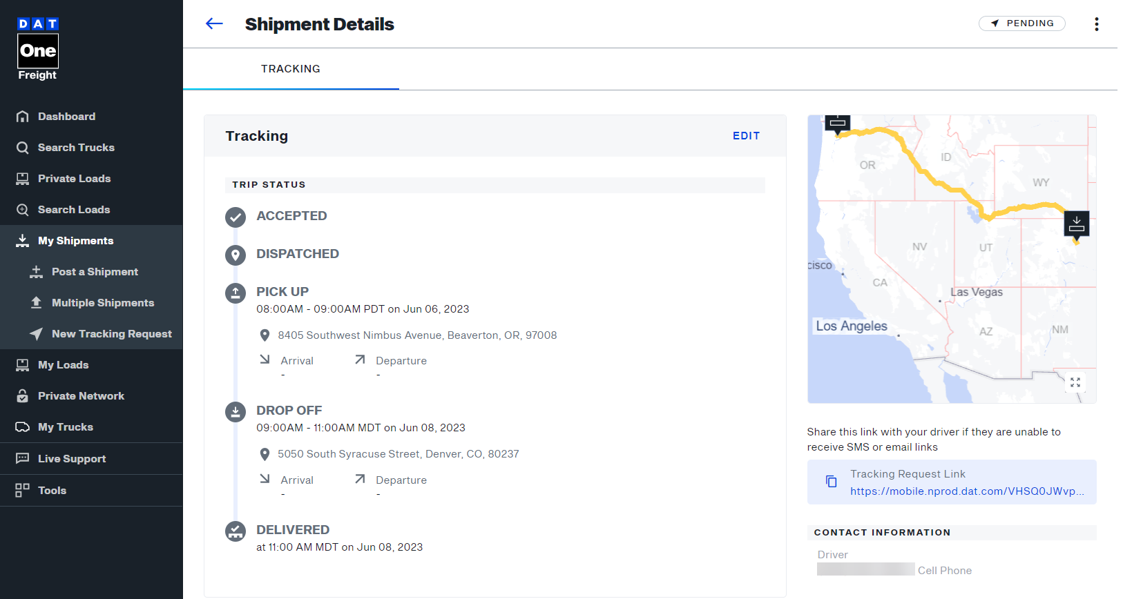 [Video] Create a tracking request | Welcome to DAT One Help Center