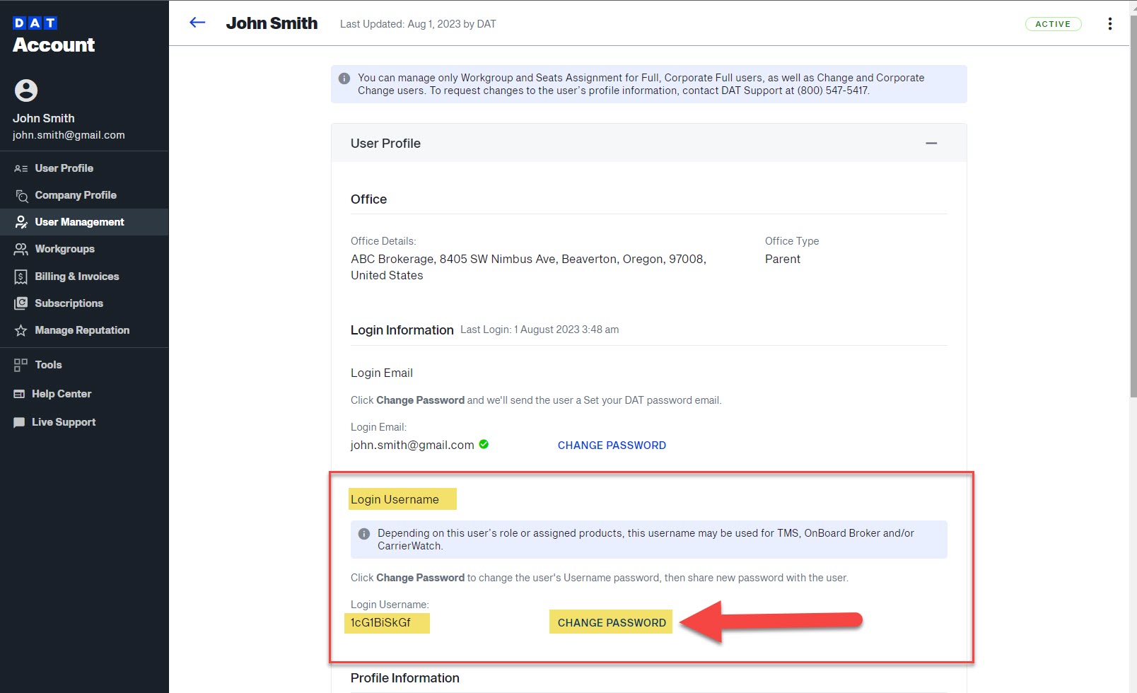 How to reset Connexion / TMS password | Welcome to DAT One Help Center