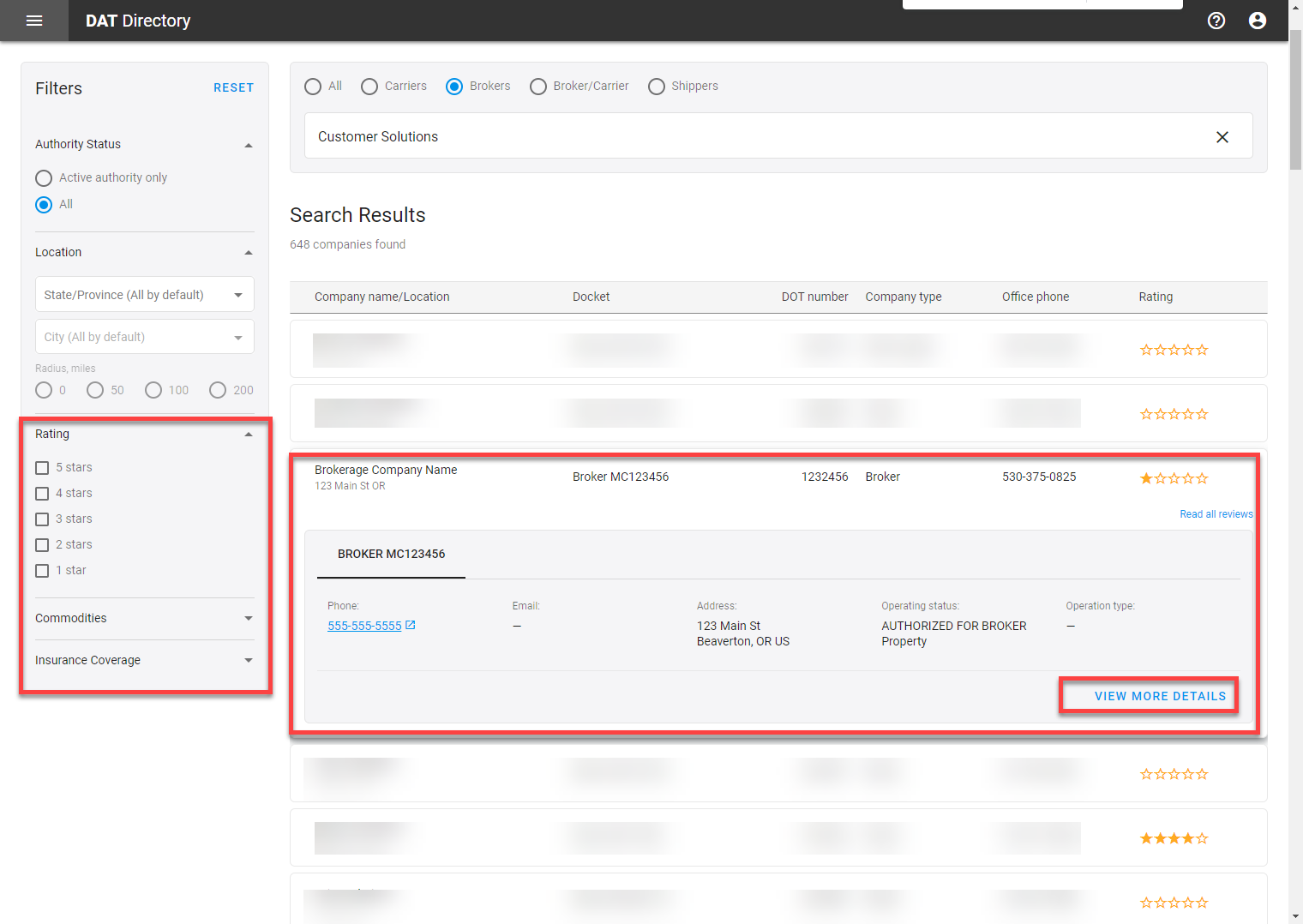 Research new business partners on DAT Directory | Welcome to DAT One ...