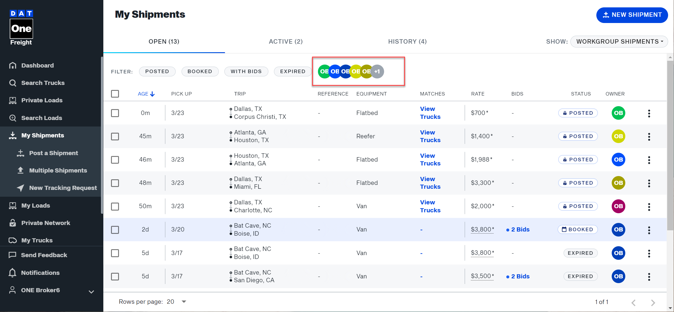 Viewing workgroup postings | Welcome to DAT One Help Center