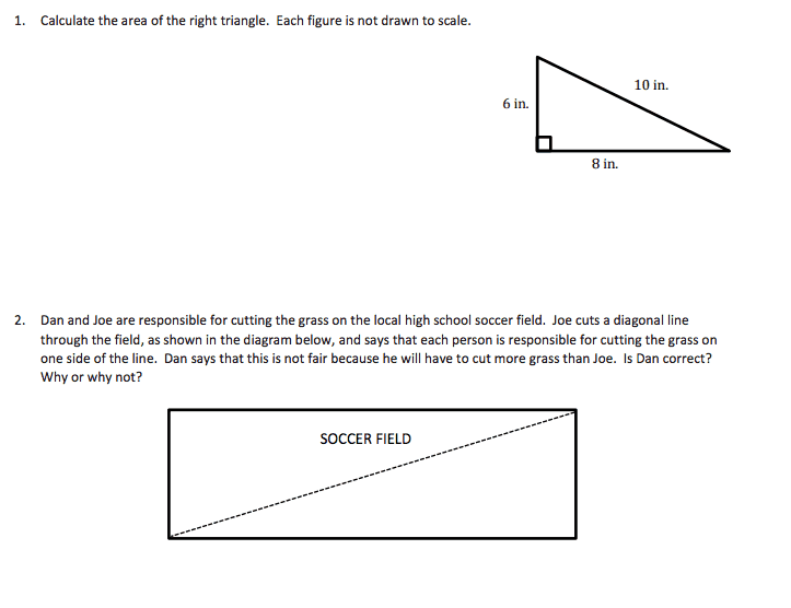 6.5.A.02 -The Area of Right Triangles – Exit Ticket - Formative Library ...