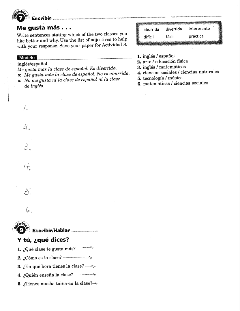 Activity #7~ Me gusta más... - RACHEL SCHMECKENBECHER | Library | Formative