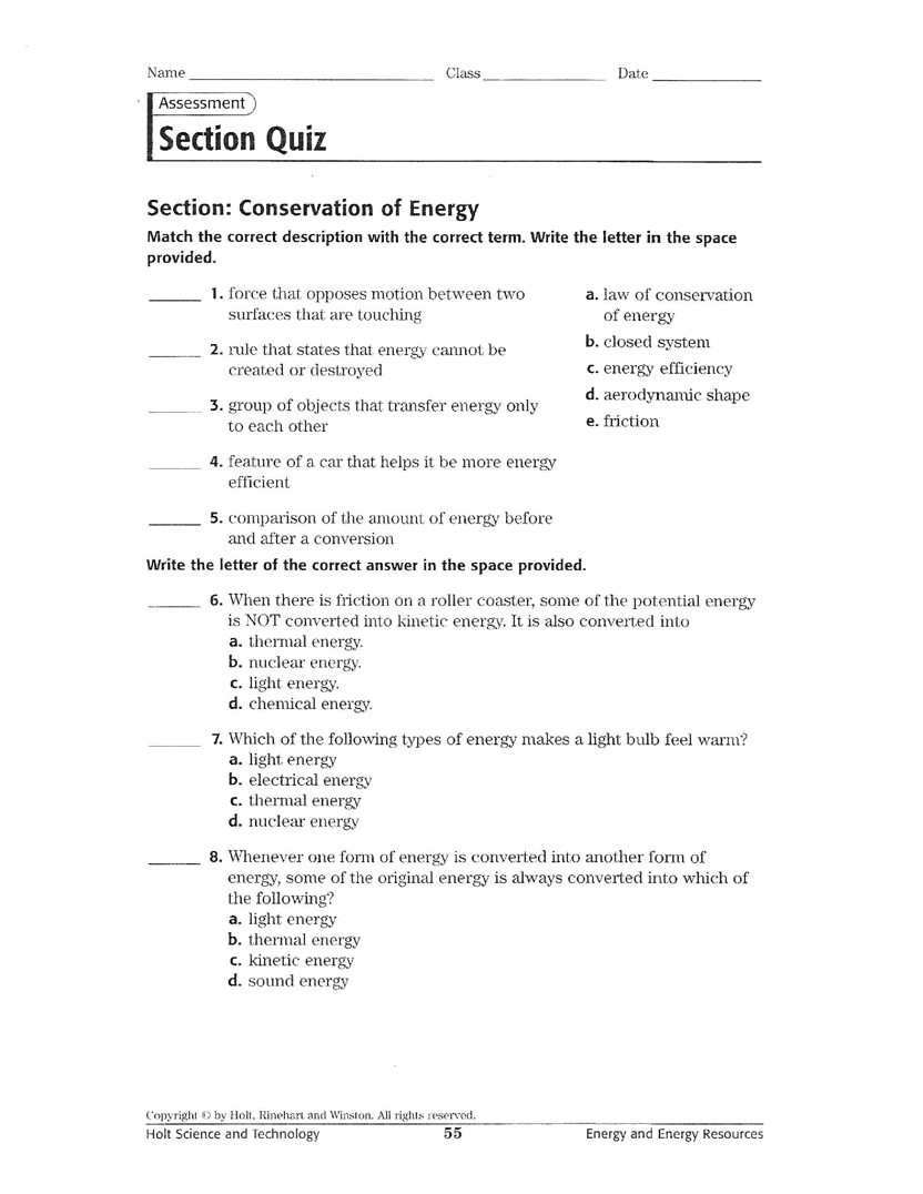 Conservation of Energy Quiz - Craig Fisher | Library | Formative