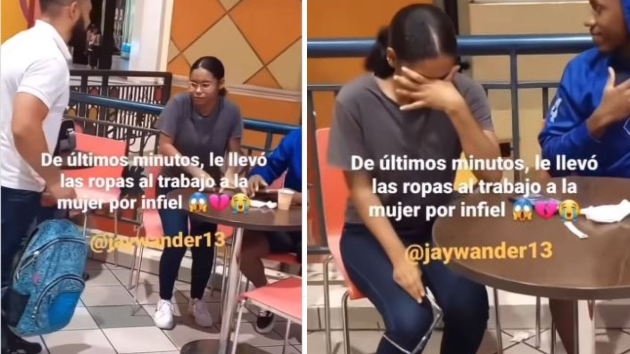 VIDEO: Hombre fue al trabajo de su mujer a tirarle la ropa por infiel | HRN