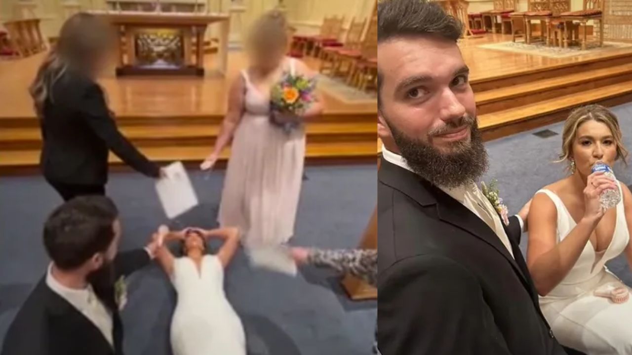 Cuando iba a dar el 'si', mujer se desmaya en el altar durante su boda | HRN