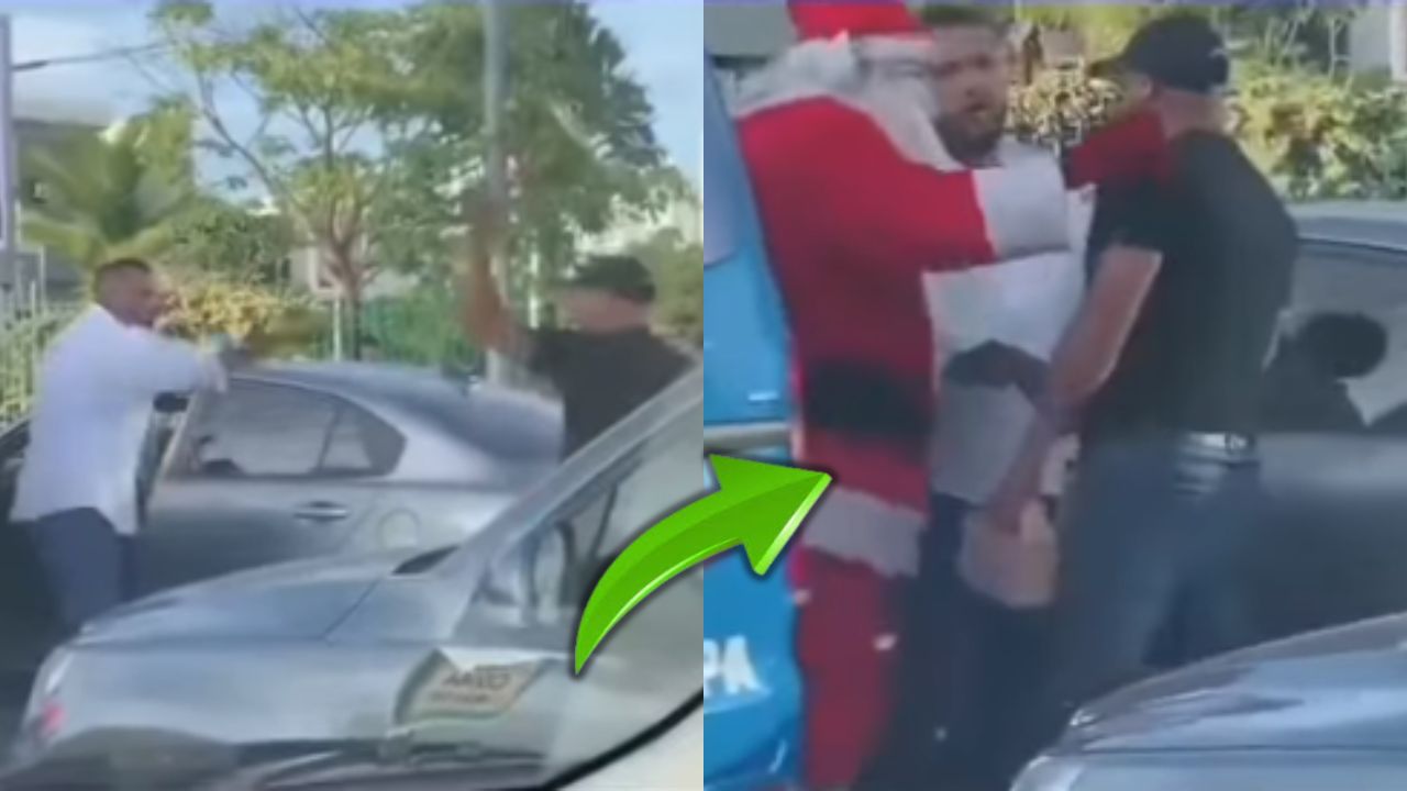 'Santa Claus' interviene para que dos ciudadanos terminen pelea tras ...