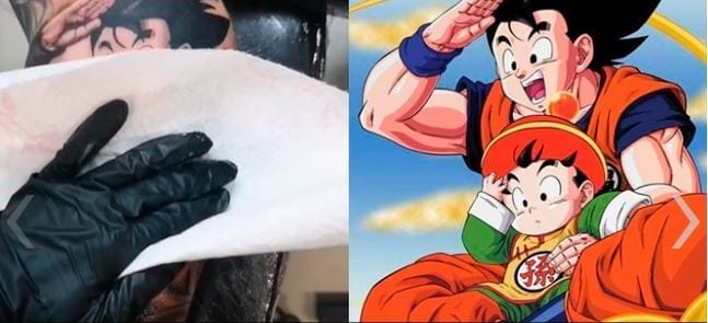 El tatuaje ultra realista de Gokú con Gohan que enloquece fans de ...
