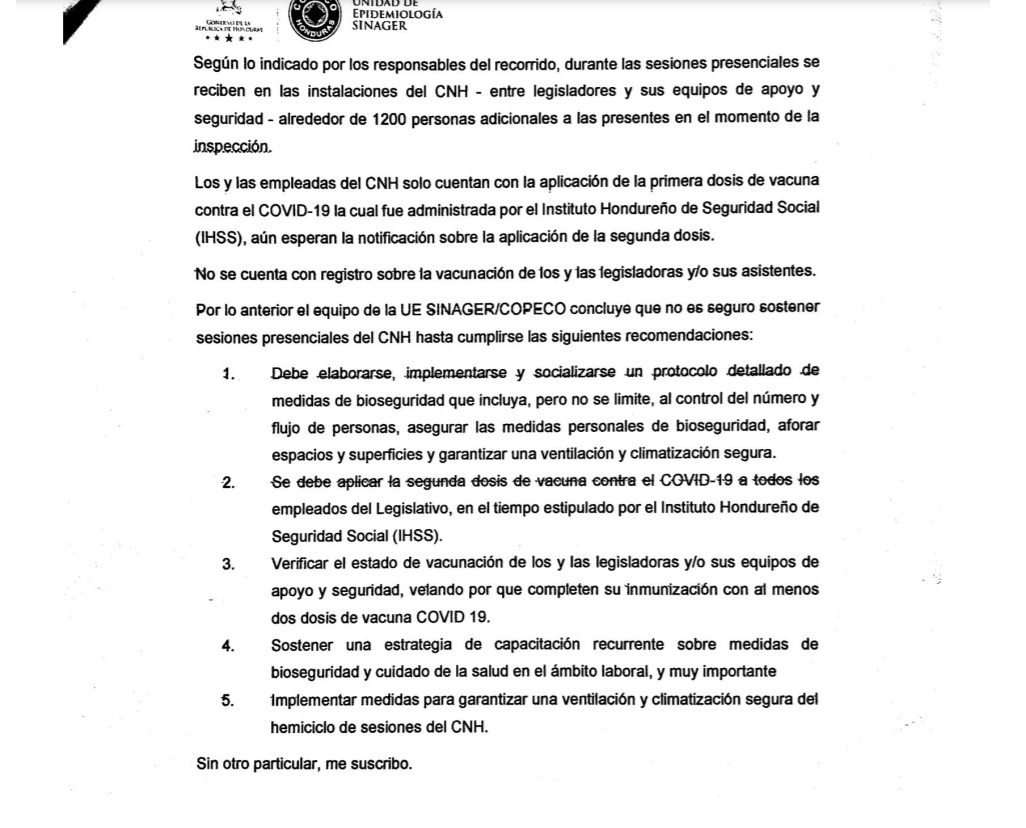 Sinager concluye que no es seguro retorno a sesiones presenciales en el ...