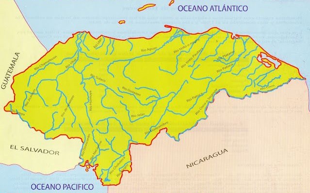 Mapa Hidrográfico de Honduras, ¿Cuáles son los ríos, lagos y lagunas ...