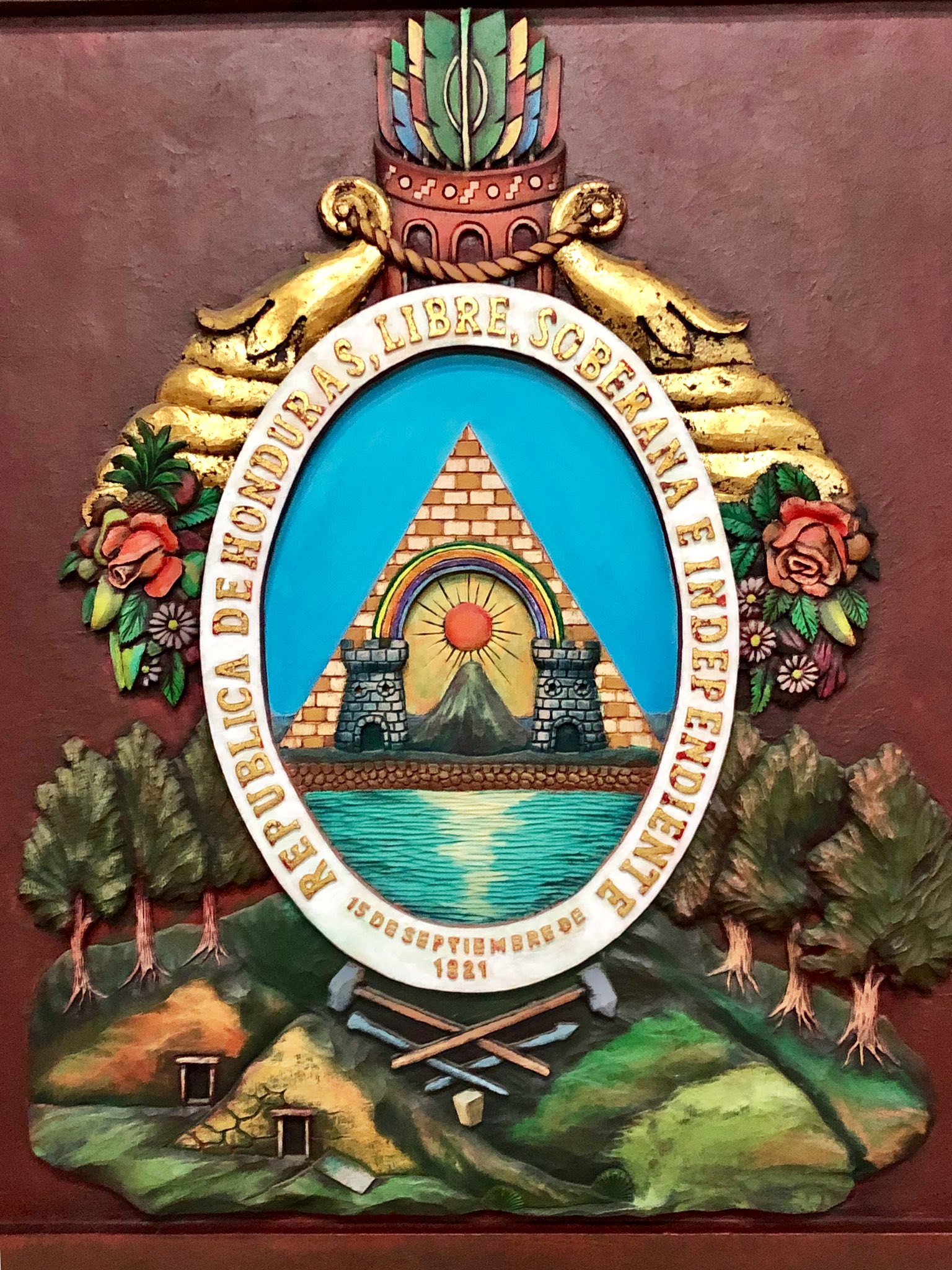 Imágenes de los símbolos patrios de Honduras, los cuales representan la ...