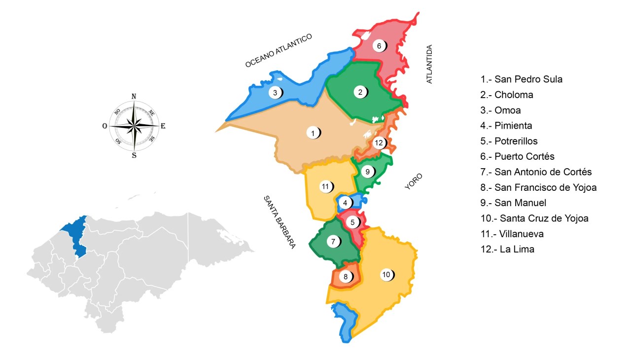 ¿Cuántos Municipios tiene Cortés? Actividades económicas, población y ...