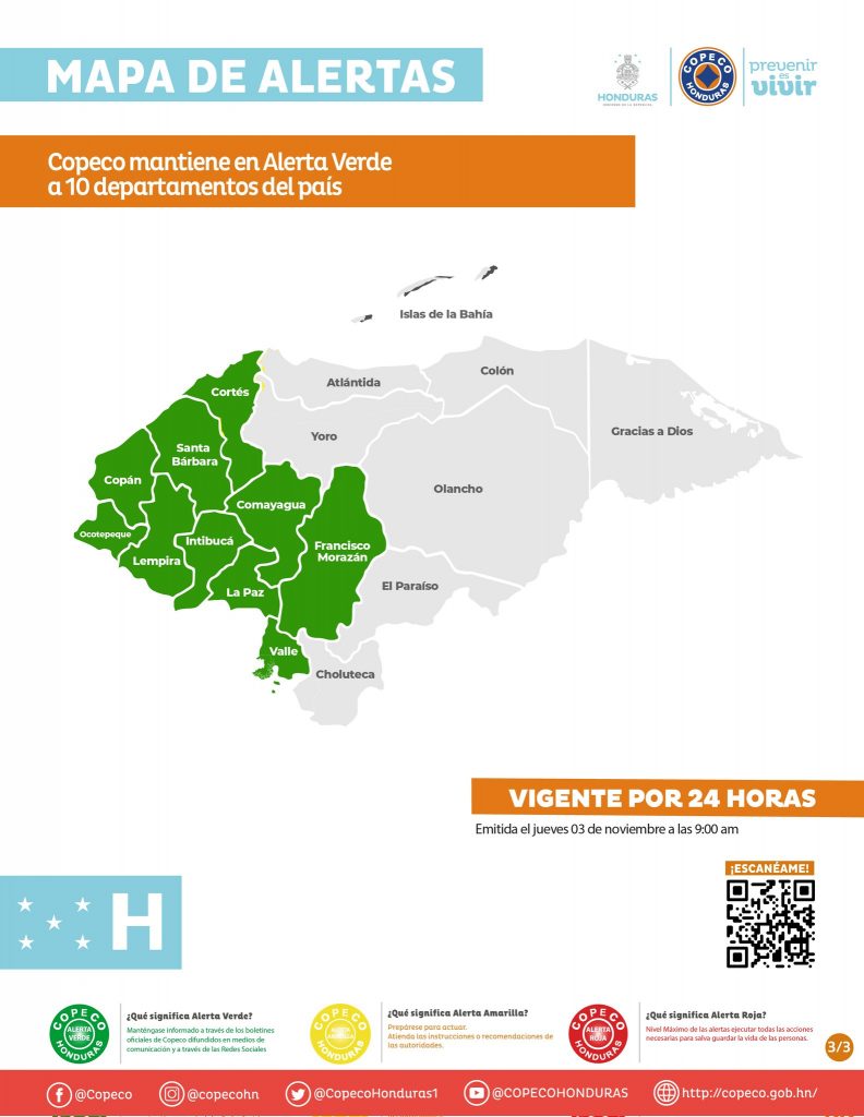 Copeco declara alerta verde por 24 horas más en 10 departamentos por ...