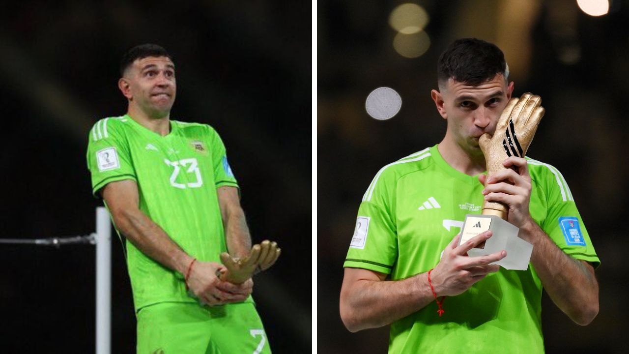 Dibu Martínez celebración tras recibir el Guante de Oro, este fue el polémico gesto del arquero ...