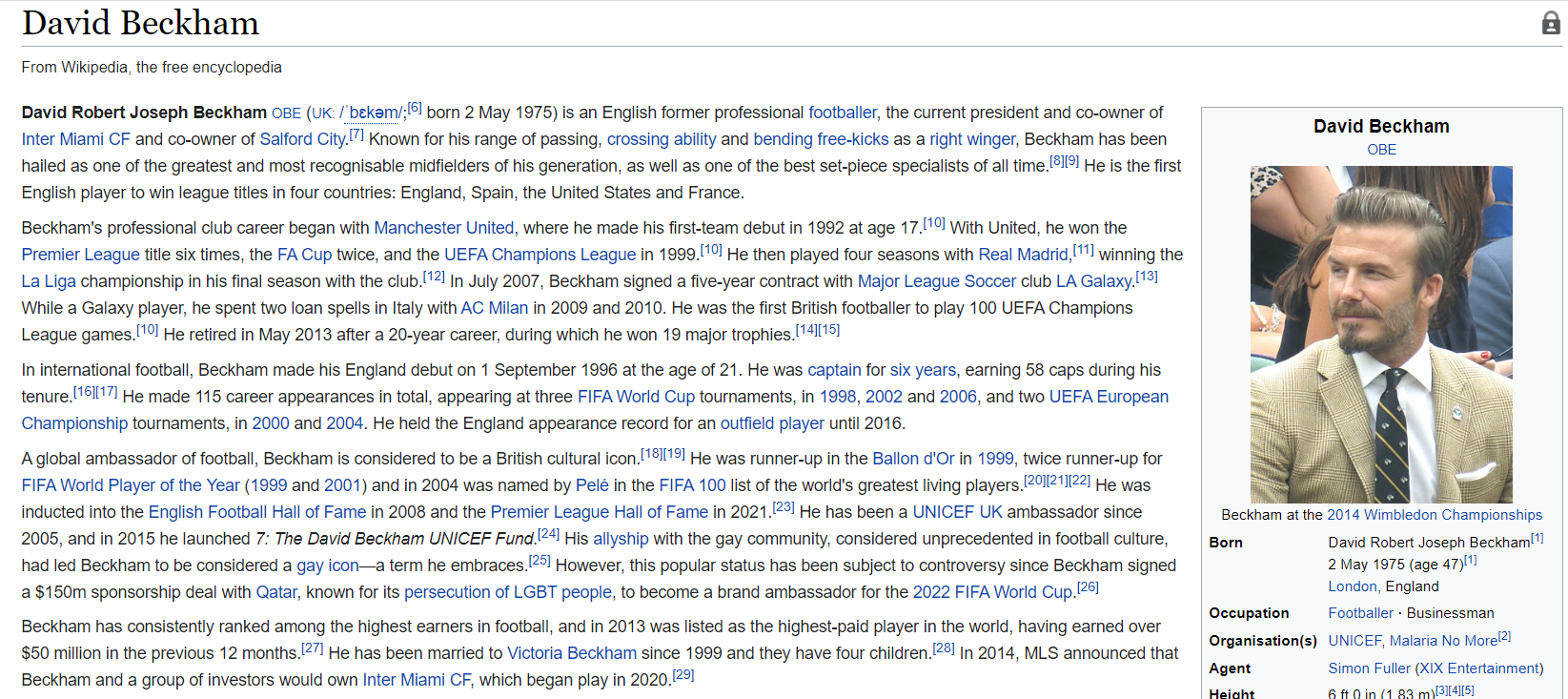 Alteraron perfil de David Beckham en Wikipedia, el Papu Gómez ahora ...