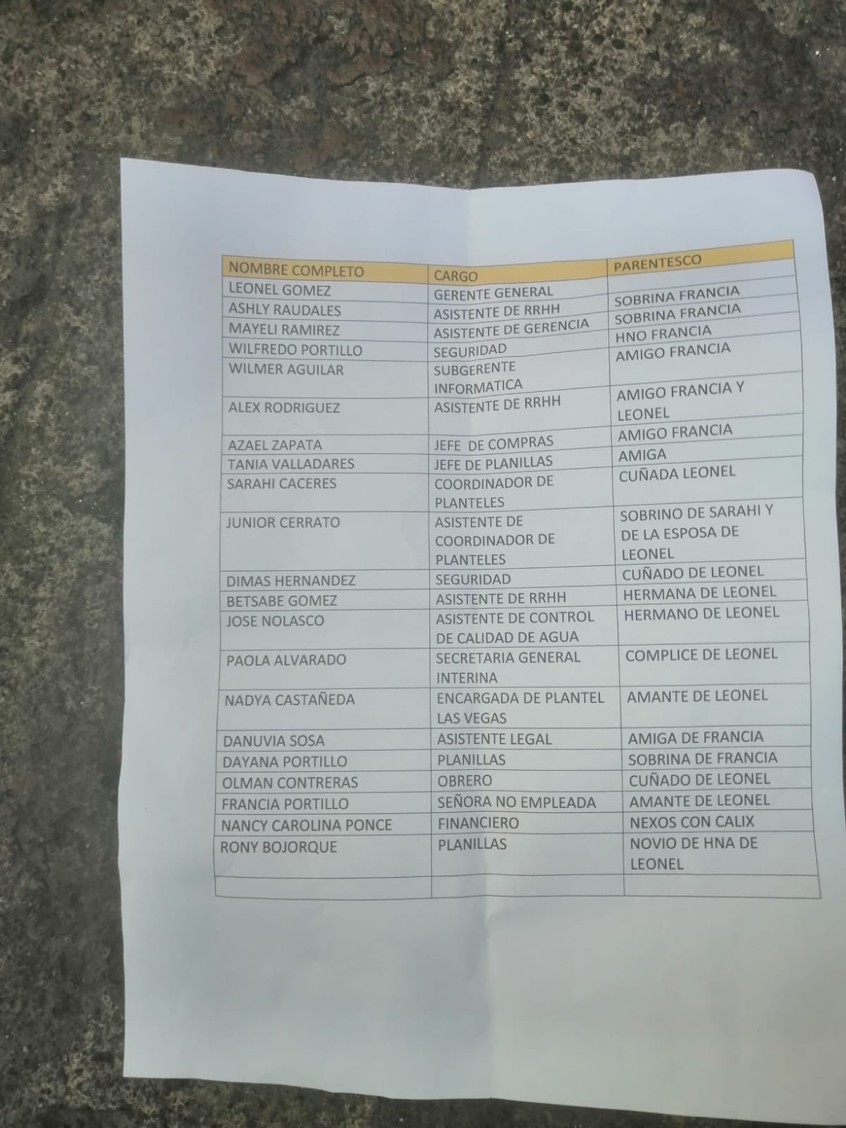 Denuncian que Leonel Gómez contrató 20 personas en el Sanaa parentescos