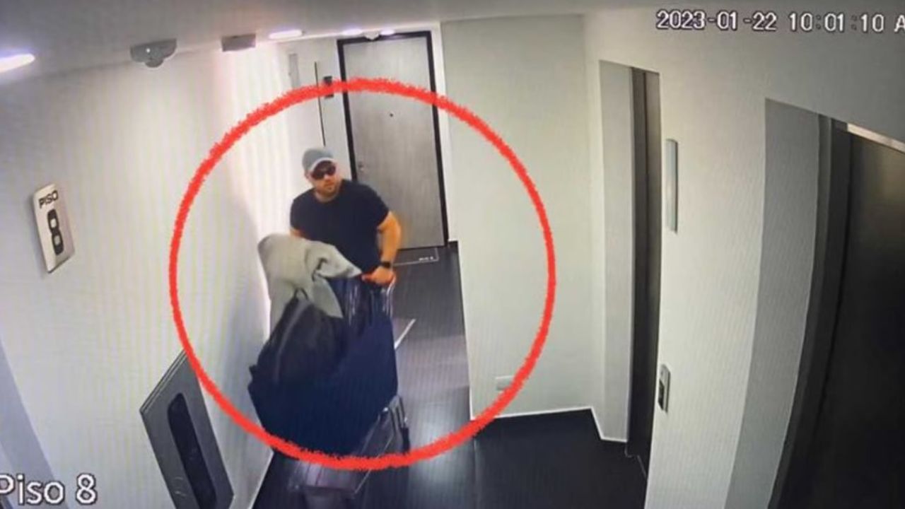 VIDEO: Captaron a novio de DJ Valentina Trespalacios sacando maleta en la que llevaba su cuerpo