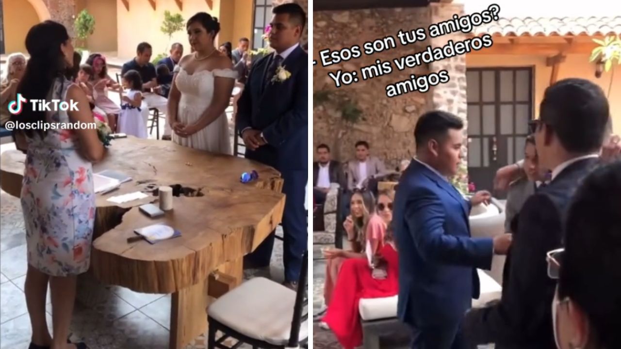 VIDEO: Hombre deja a su pareja en plena boda para hablar con sus amigos