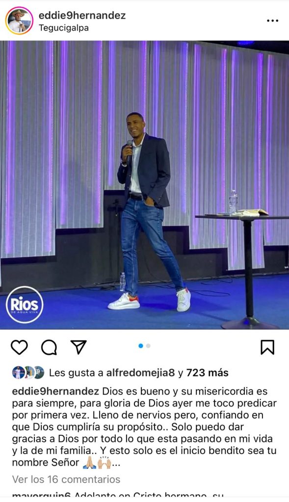 'Dios me tocó ': Eddie Hernández debuta como predicador evangélico
