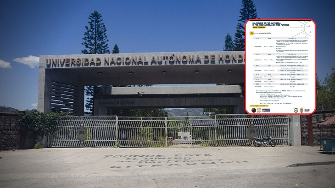 Anuncian calendario de pre-matrícula del tercer periodo de la UNAH