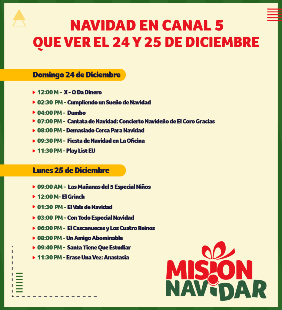 Programación navideña de Canal 5, Telecadena y TSI