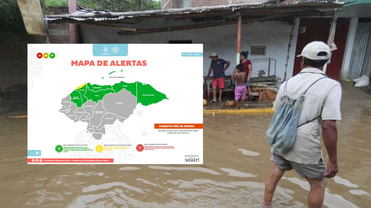 Alerta verde en Honduras y alerta amarilla en Omoa por lluvias en el Norte del país, anuncia Copeco