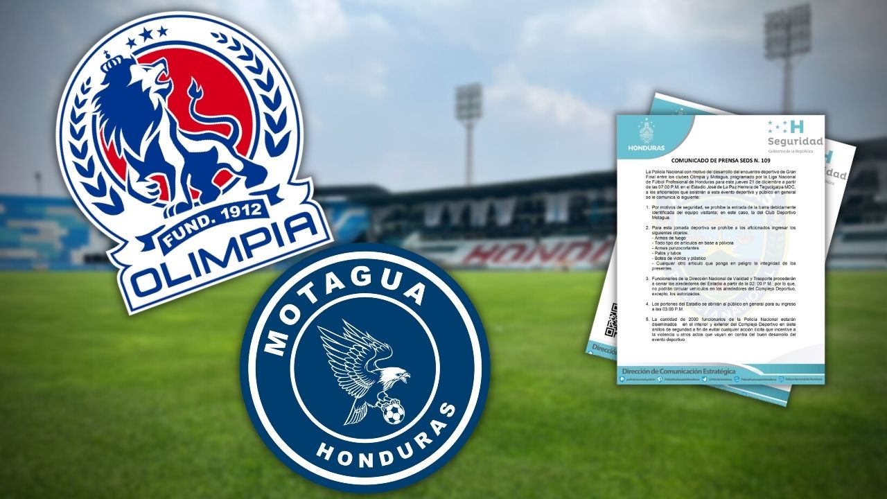 Gran final Olimpia vs. Motagua: ¿a qué hora cerrarán las calles de acceso al Nacional?