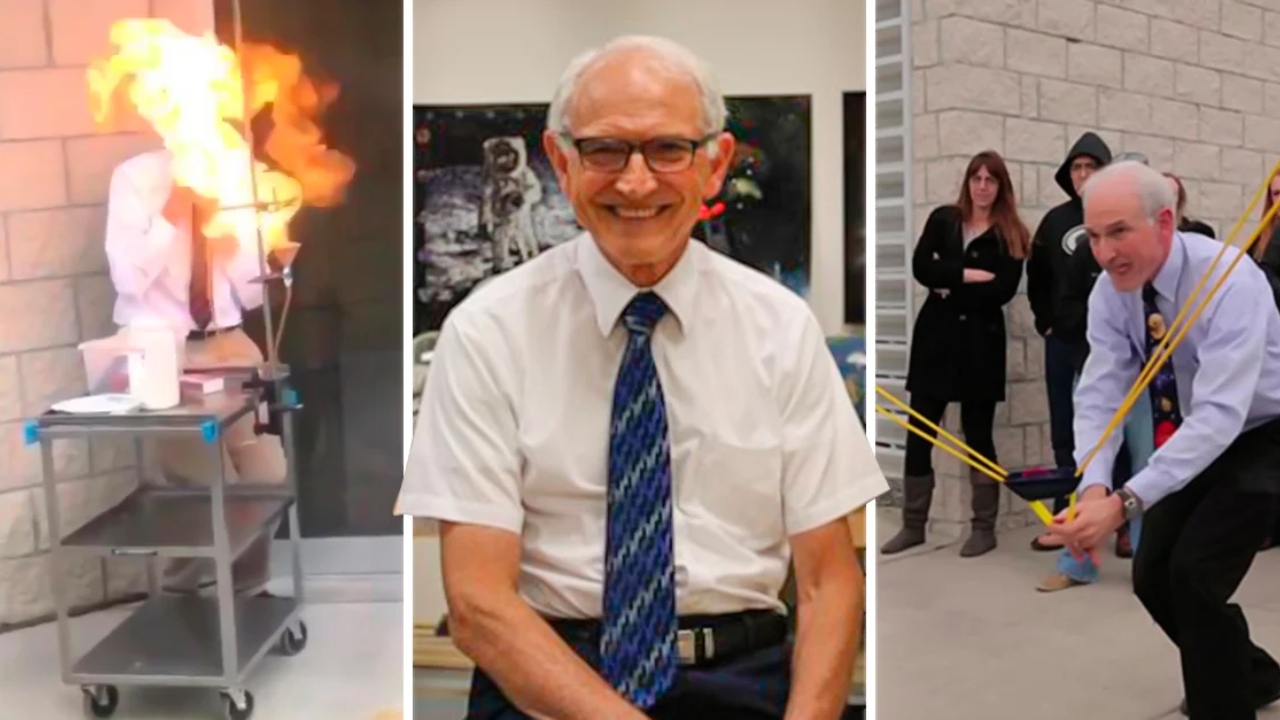 VIDEO: Profesor de 70 años sorprende por su forma divertida de enseñar física