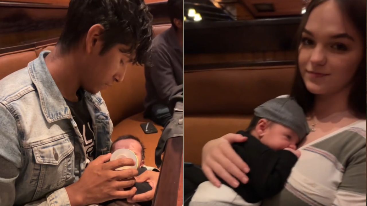 Junto a su hijo, el catracho y su 'gringuita' celebran su aniversario