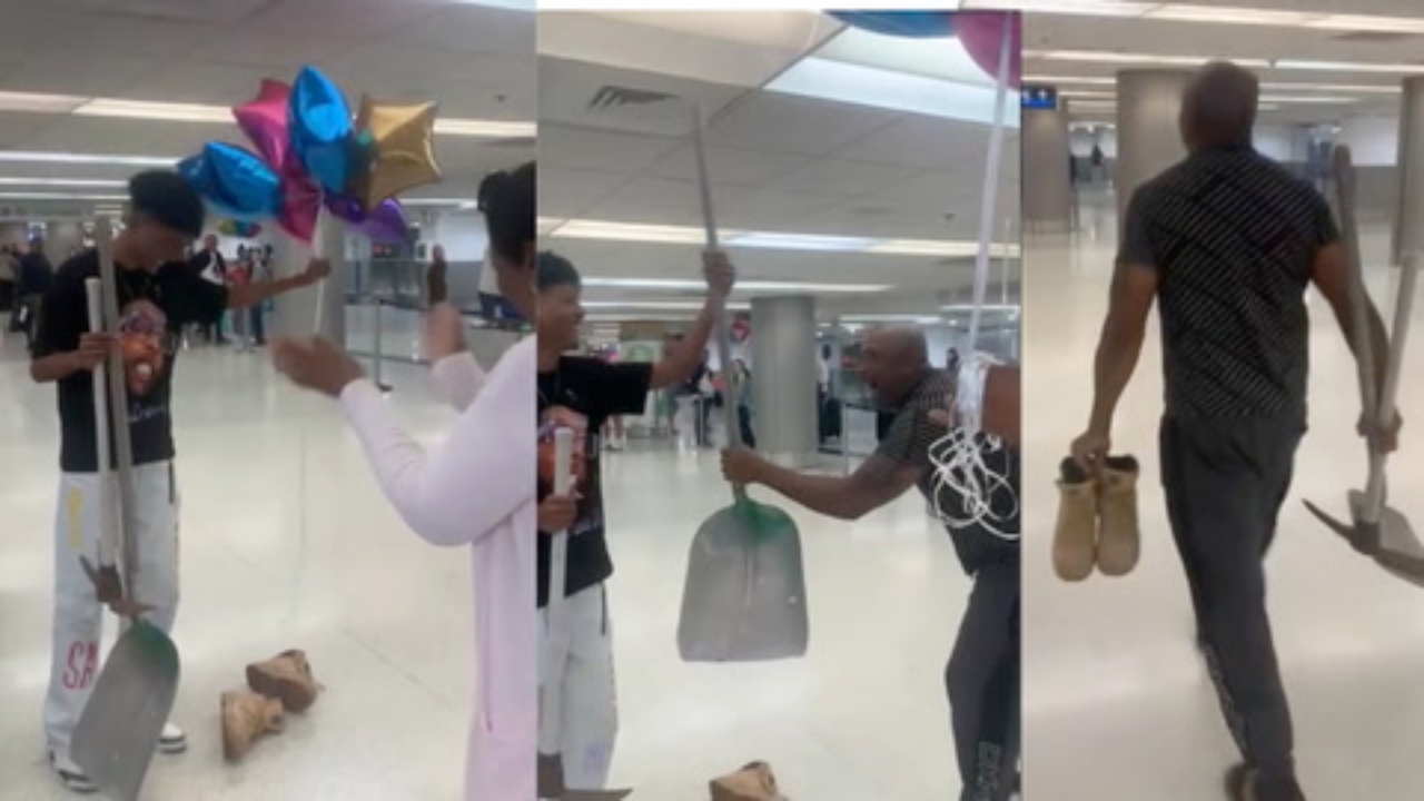 VIDEO: cubano recibe a su sobrino en EE.UU. con una piocha para trabajar