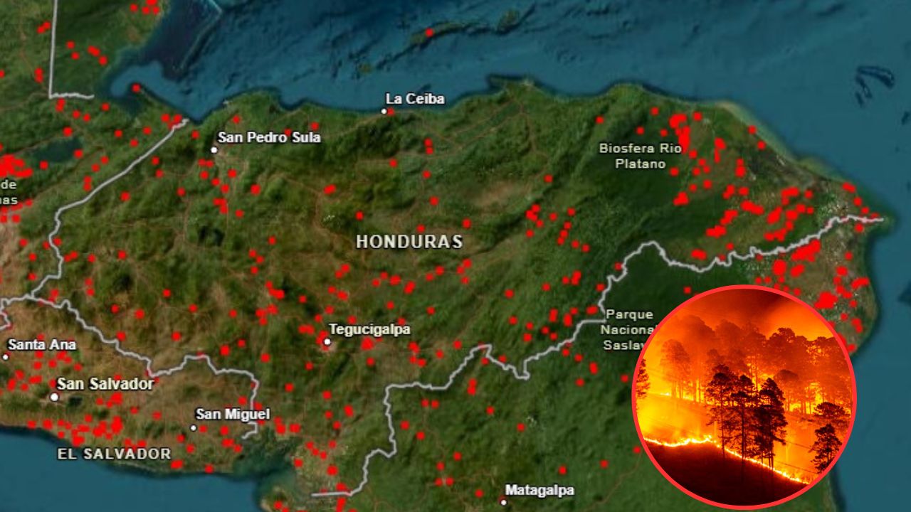 Alerta de incendios: NASA registra 122 focos de calor en Honduras
