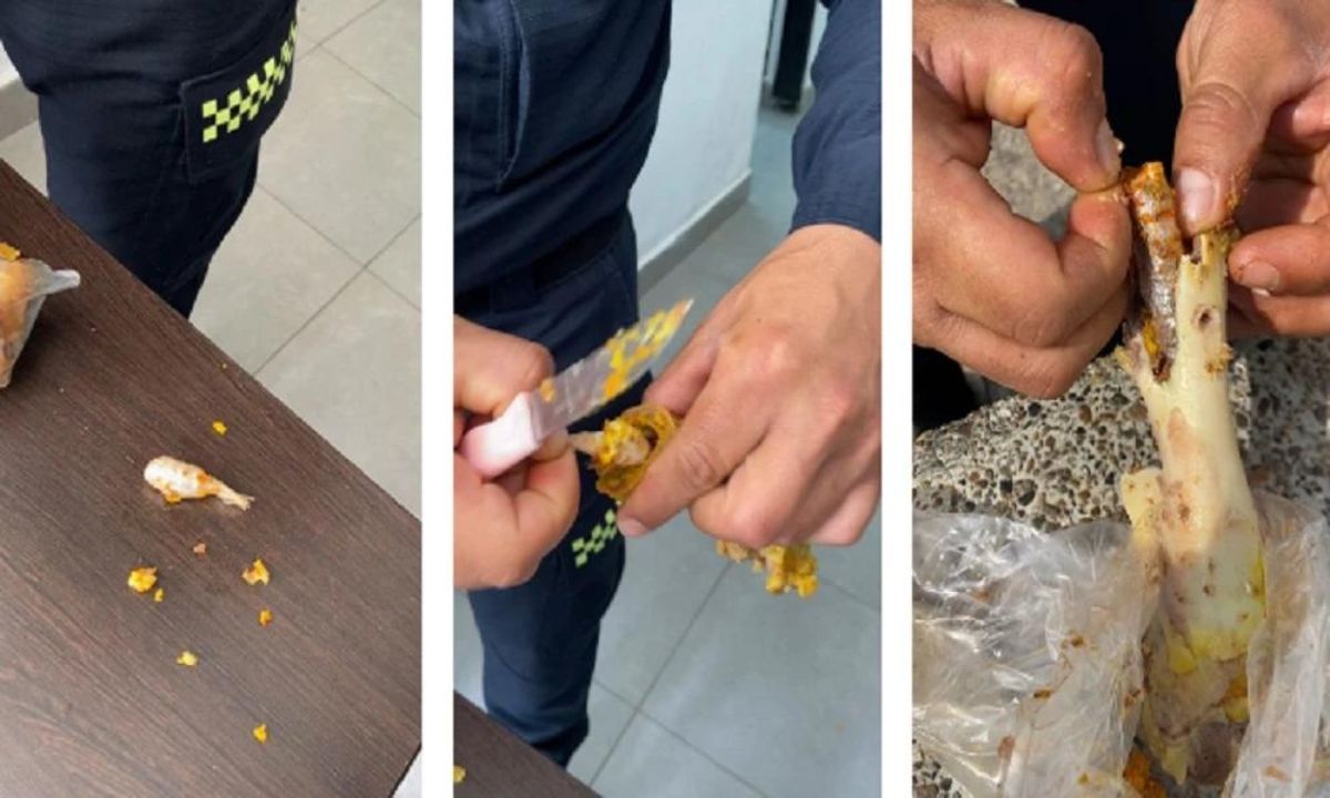 Mujer intentó meter droga a la cárcel dentro de huesos de pollo