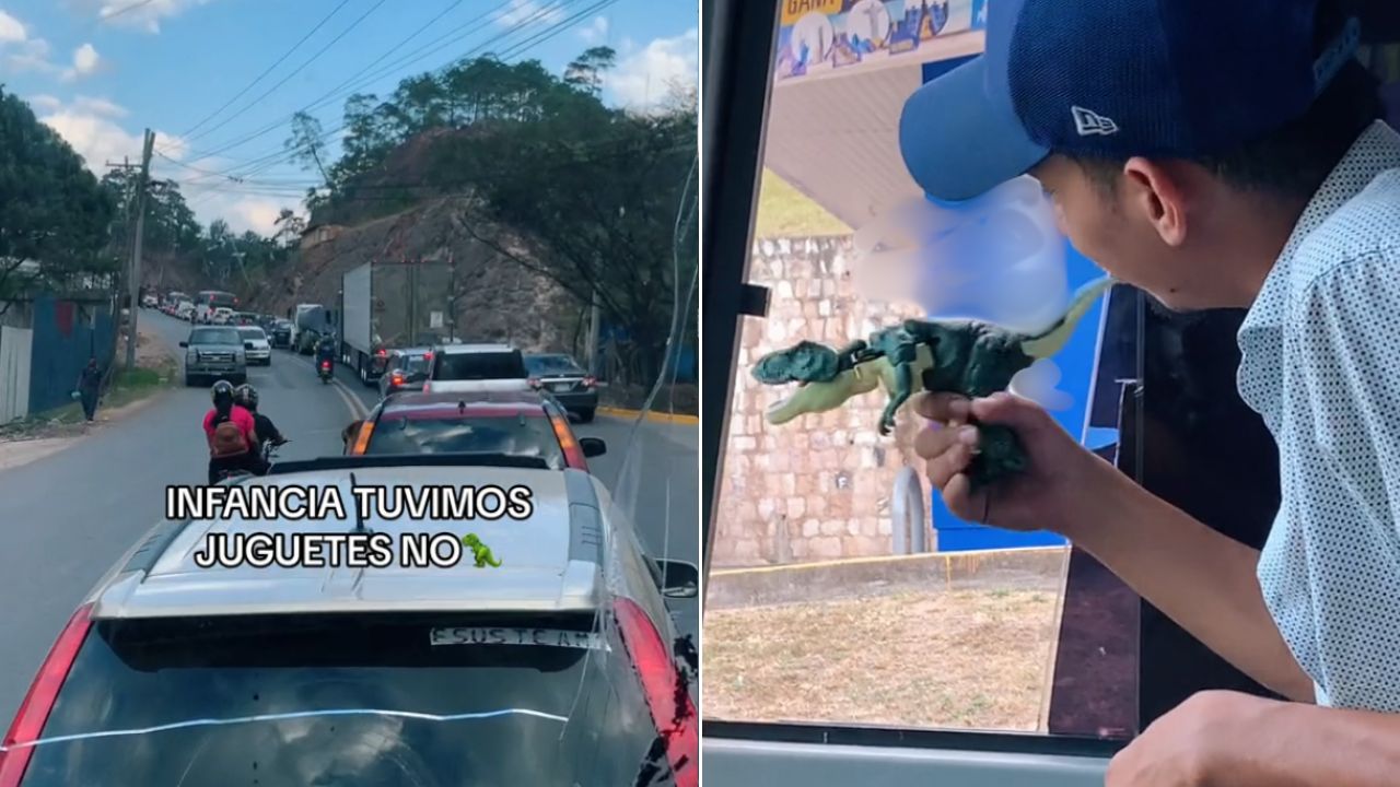 VIDEO: Buseros hondureños juegan como niños en pleno tráfico a Danlí