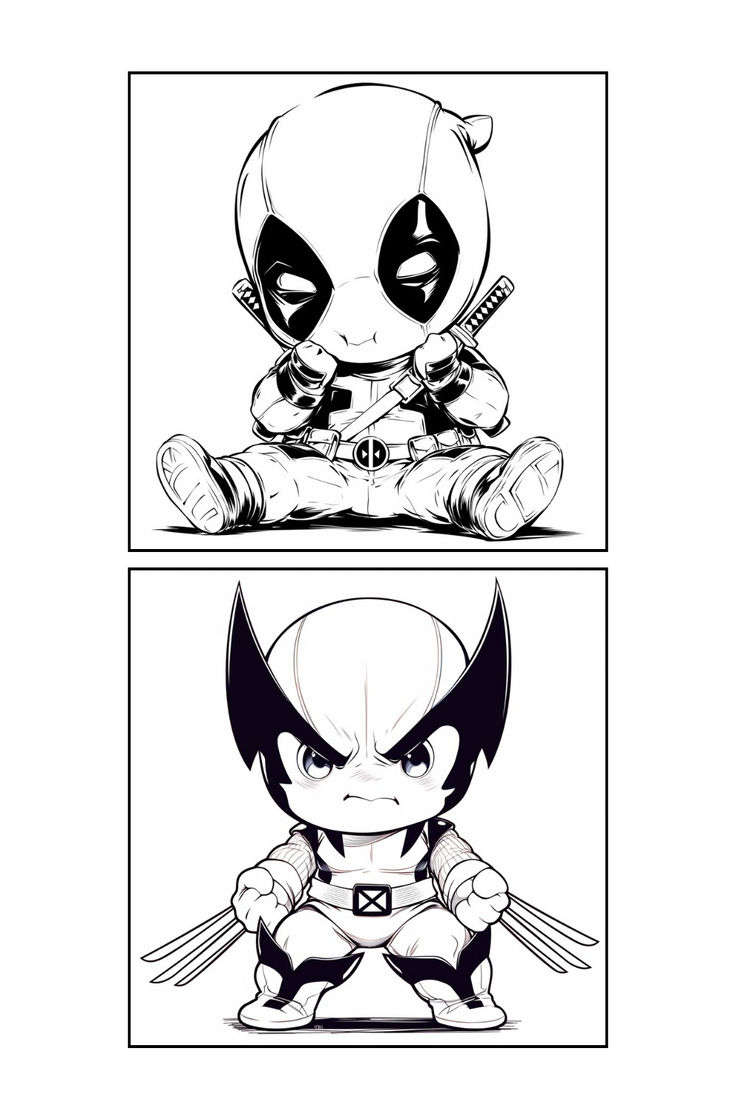 Imágenes de Deadpool: Imprime y colorea estos dibujos