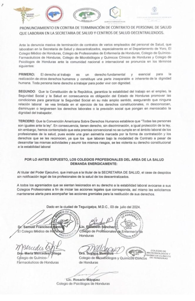 Cmh Anuncia Protestas Por Masivos Despidos En El Sector Salud
