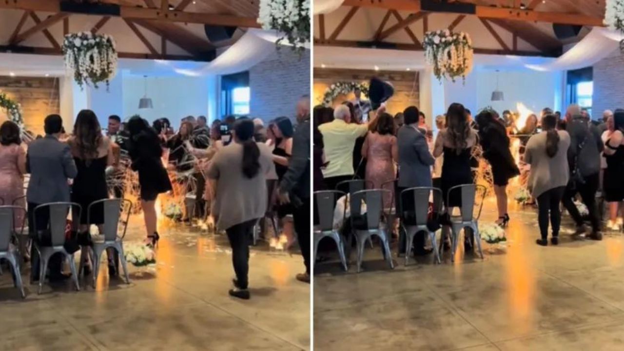 Vestido de novia se prendió en llamas en pleno matrimonio, ¿señal del destino?