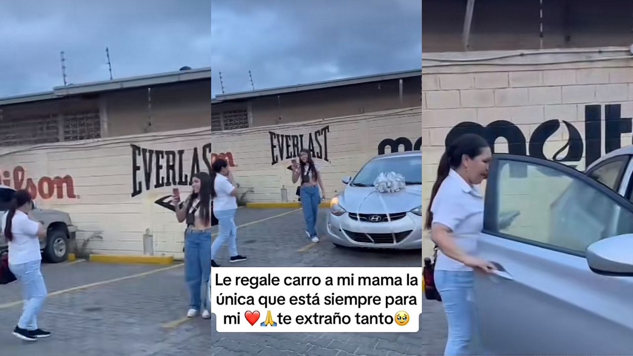 Hondureña sorprende a su madre al regalarle un carro en SPS