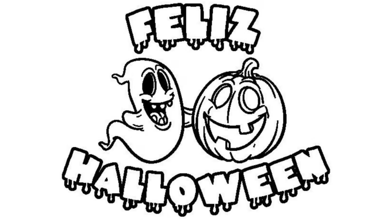 Dibujos de Halloween para imprimir y colorear fáciles para niños