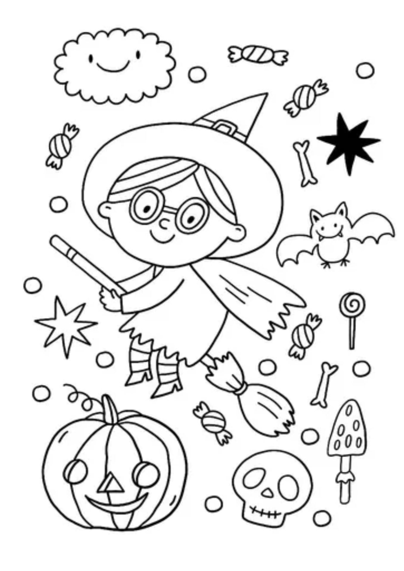 Dibujos para colorear de Halloween en PDF, imágenes para imprimir en ...