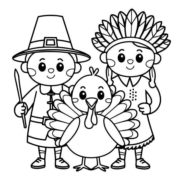 Dibujos de Thanksgiving para colorear: diviértete en familia con imágenes para niños y adultos
