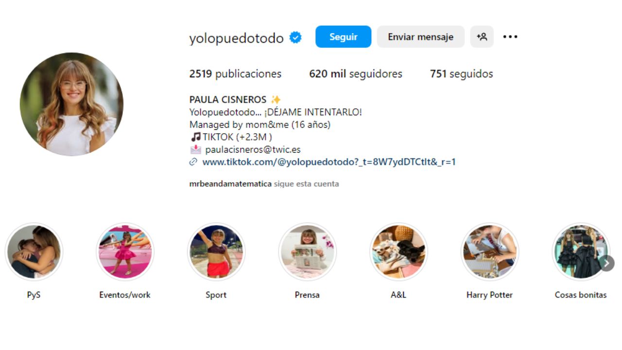 Paula Cisneros Instagram: enlace al perfil de la influencer 'Yo lo ...
