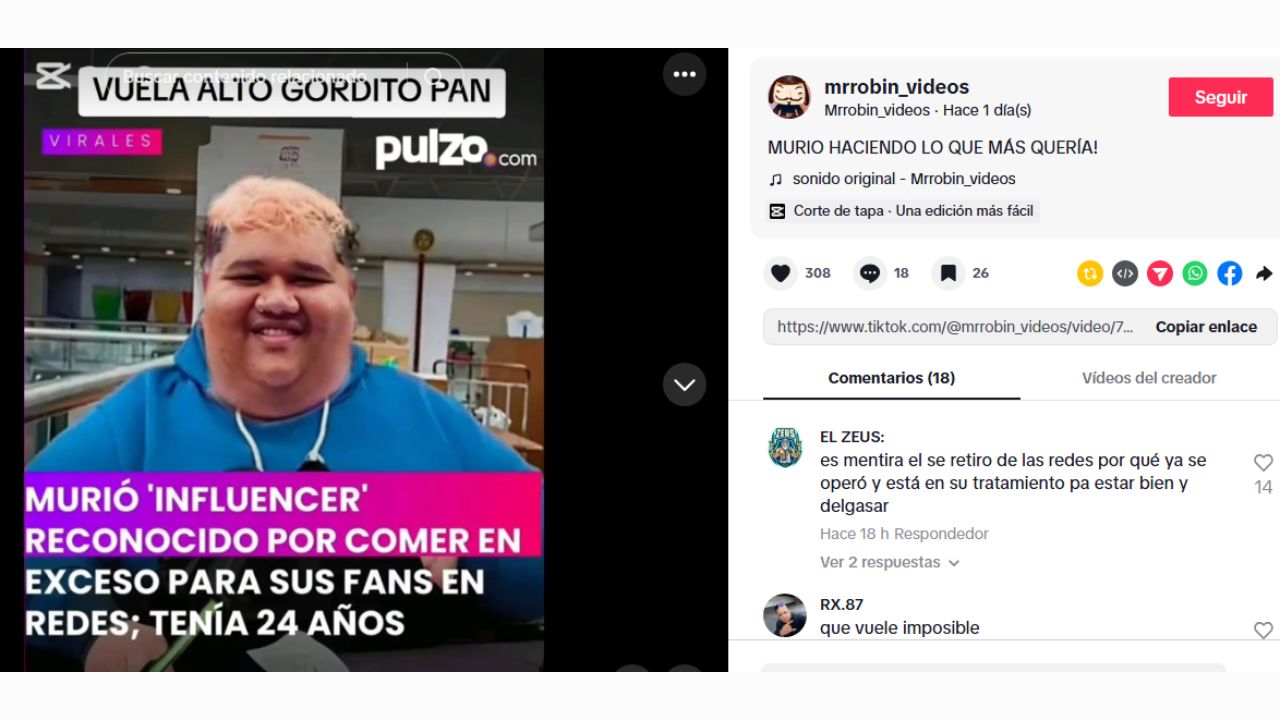 ¿Gordito Pan murió?, ¿sigue vivo o el tiktoker falleció?