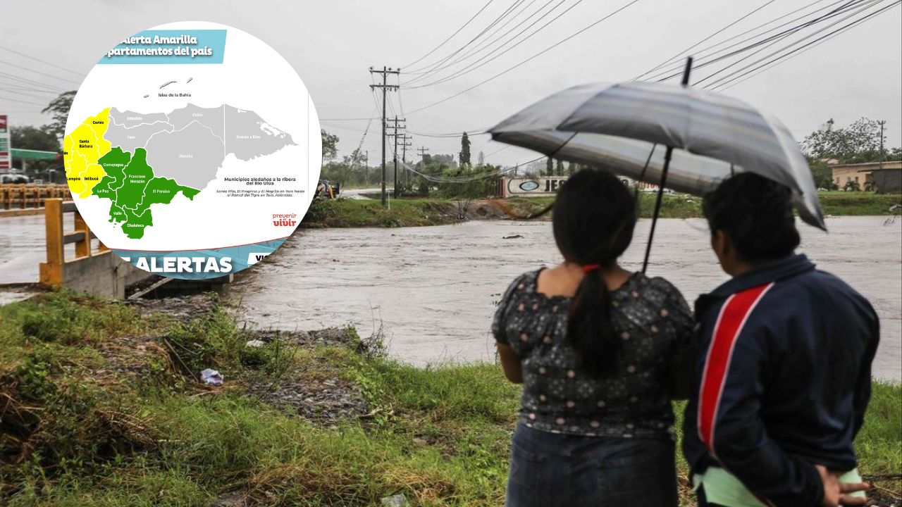 Alerta amarilla para seis departamentos de Honduras por fuertes lluvias