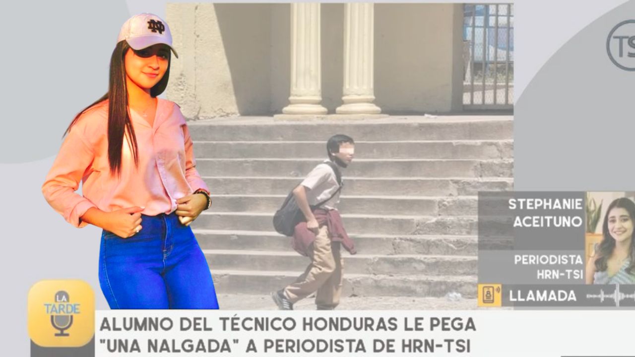 Alumno del Técnico Honduras le dio una nalgada a periodista de HRN
