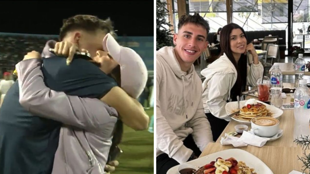 Laura Meza y Rodrigo Auzmendi, el beso que confirmó su noviazgo tras la victoria de Motagua