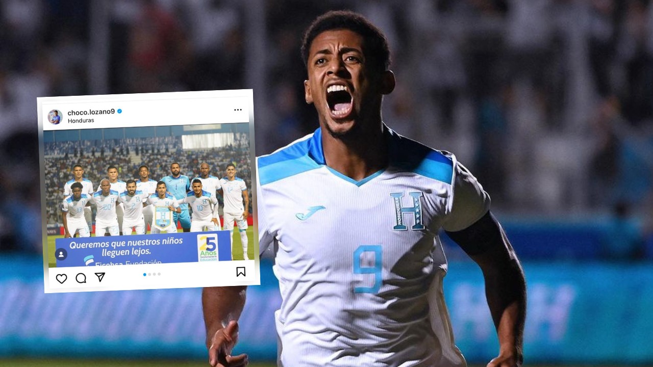 El Choco Lozano reacciona luego de anotar con Honduras y recibe ...