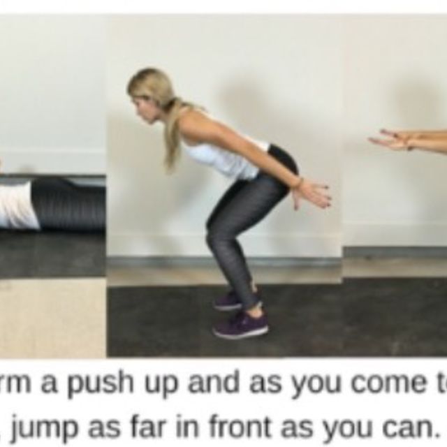 Push Up To Long Jump por Christa C. - Ejercicio Cómo hacerlo - Skimble